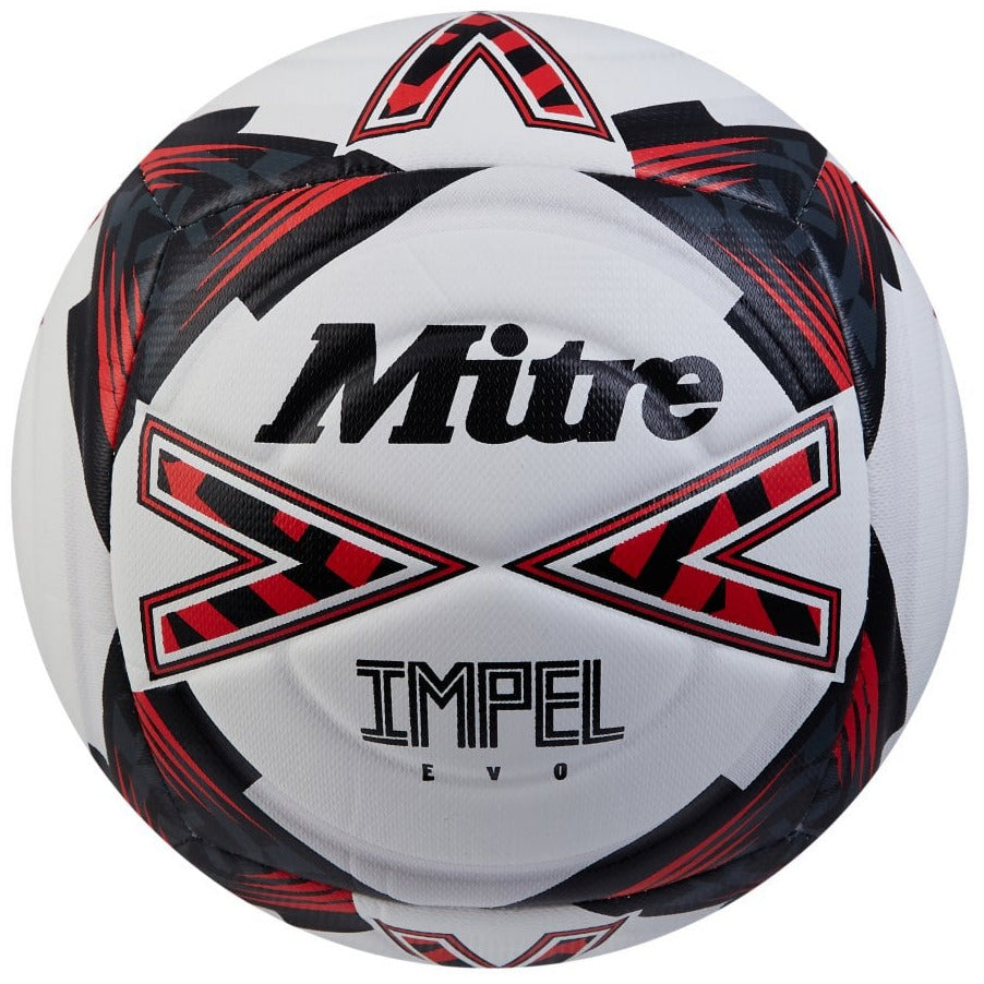 Mitre Impel Evo 24 football - White/Black/Red – Mitre Sports Australia